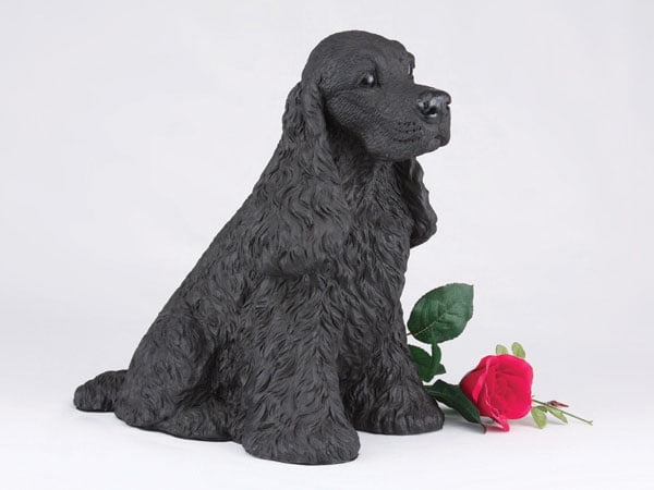 Cocker Spaniel Black Cremation Pet Urn for a Dog Memorial in ...