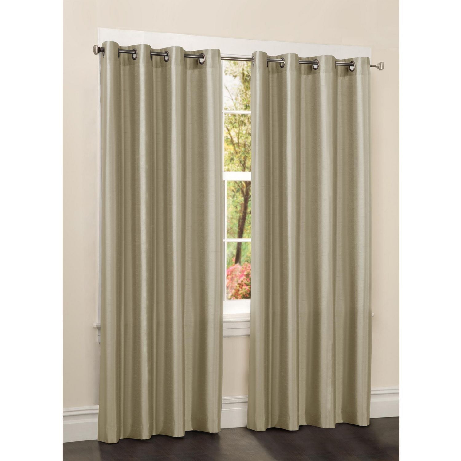 Click here for Mainstays Faux Silk Drapery Grommet Window Curtain... prices