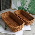 Imitation Rattan Storage Basket Faux Wicker Tray Plastic Picnic Basket ...