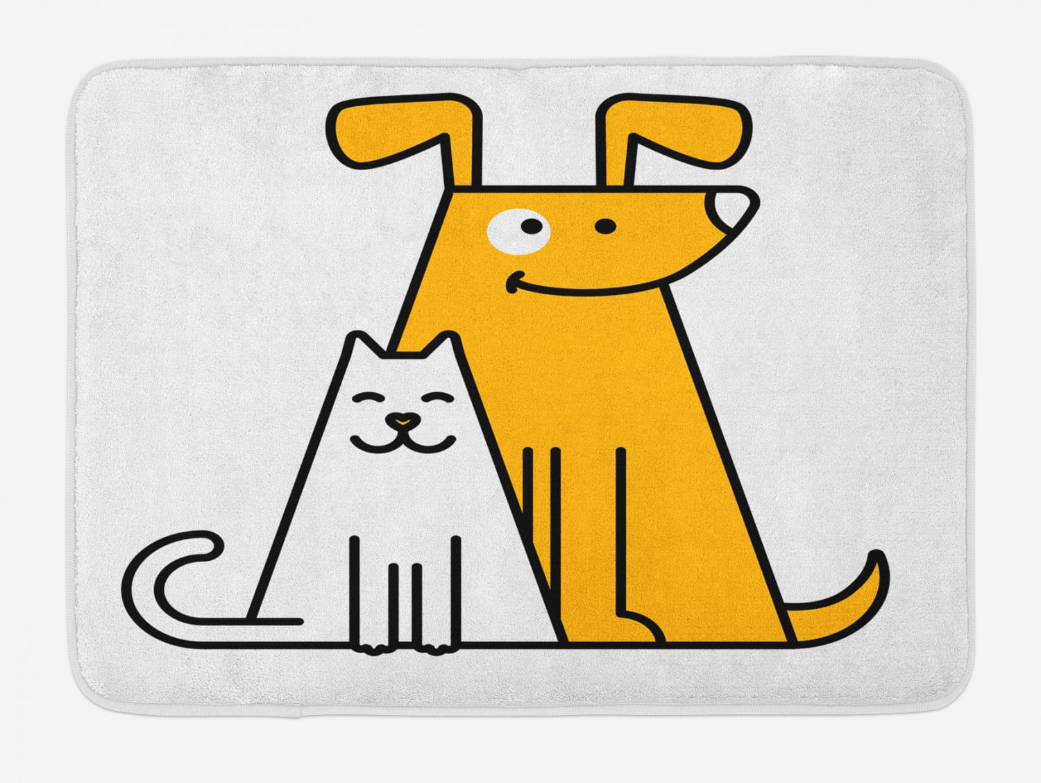 Cartoon Bath Mat, Cats and Dogs Human Best Friends Forever Kids Nursery ...