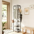 Coat Rack Freestanding, Hall Tree with 3 Storage Shelves and 12 Hooks ...