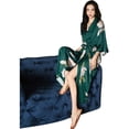 LOFIR Womens Long Silk Kimono Robes, Satin Silky Bathrobe Robe Soft ...