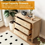 CozyHome Vintage 3 Drawer Dresser with Pattern Carved Drawers, Accent ...