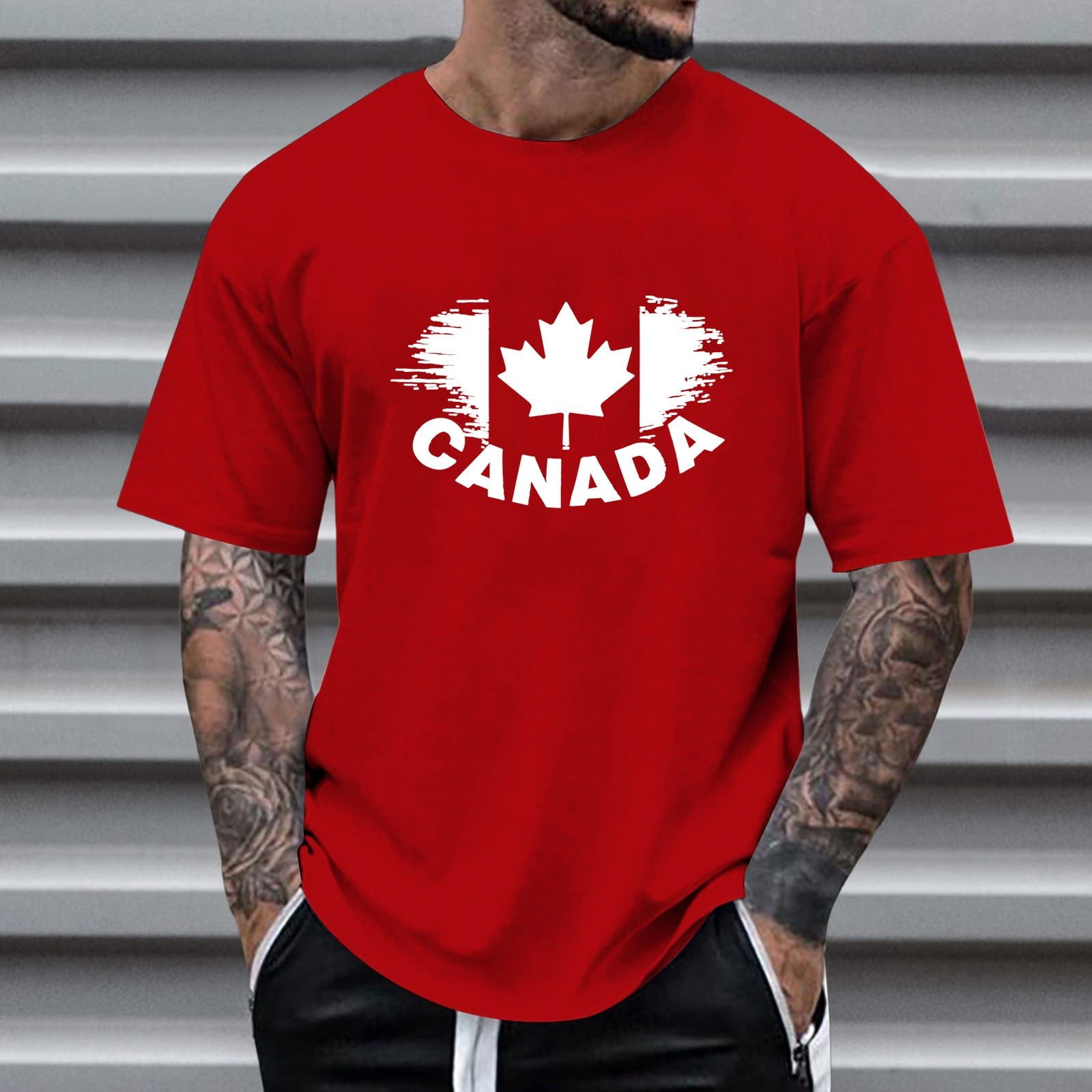 Click here for Xiaowwww Mens Summer Fashion Canada National Day P... prices