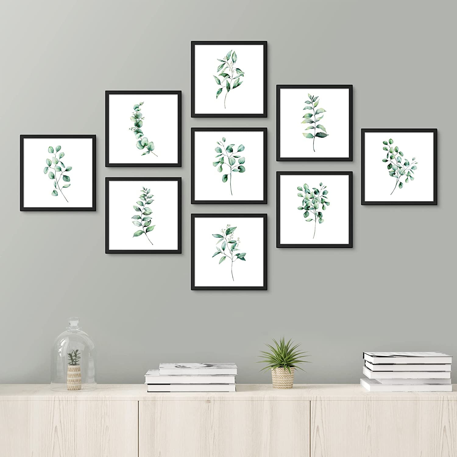 PixonSign 9 Piece 8" x 8" Gallery Wall Art Prints Picture Frame Set for ...