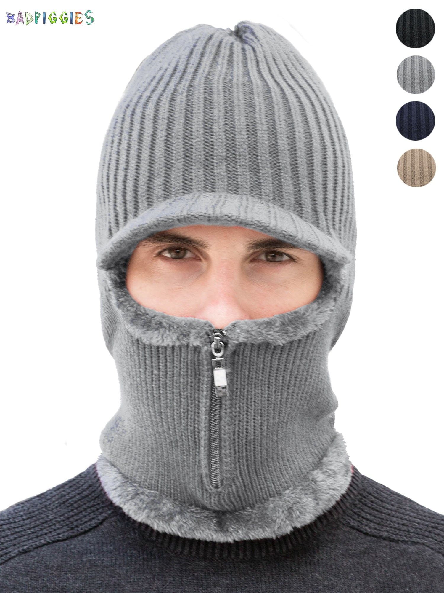 BadPiggies Men's Winter Warm Knitted Scarf Cap Snow Ski Mask Neck Hat ...