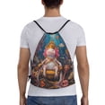 Drawstring Backpack - Aquatic Axolotl King Splash Proof Small ...