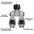 STYDDI Full Flow 2-Way Garden Hose Splitter Metal High Flow Ball Valve ...