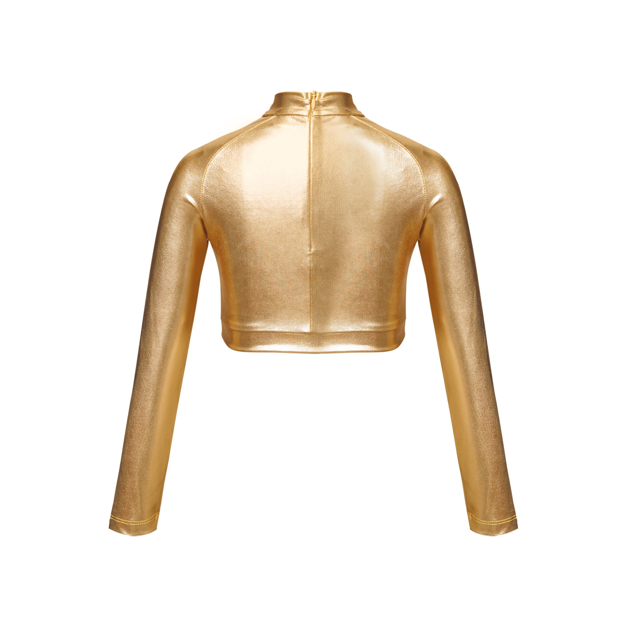 Click here for Janjean Kids Girls Metallic Turtleneck Dance Crop... prices
