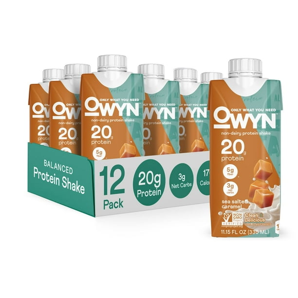 OWYN Plant Based Nutrition Drink, Sea Salted Caramel, 20g Protein, 11. ...