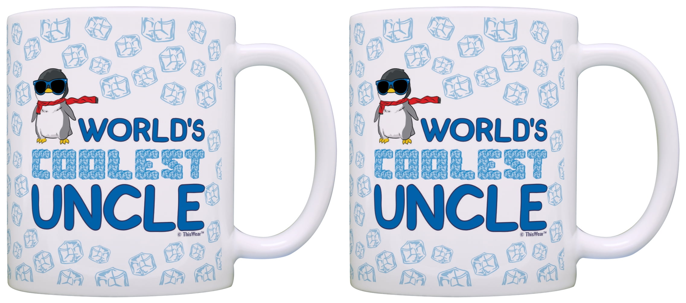 ThisWear Uncle Mugs World's Coolest Uncle Penguin 11 ounce 2 Pack ...