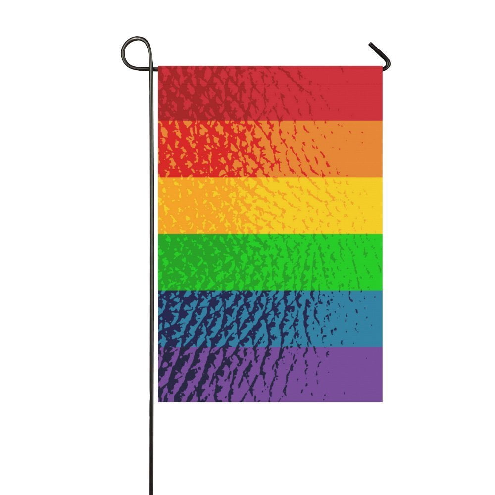MYPOP Striped Rainbow Pride Flag Decor Garden Flag 12x18 inches ...