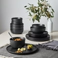 Studio 3B Mio 16 Piece Stoneware Dinnerware Set in Pepper With Reactive ...