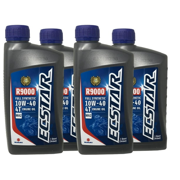 Suzuki Ecstar 10W40 R9000 Full Synthetic Motor Oil 4 QUART 990A0-01E40 ...