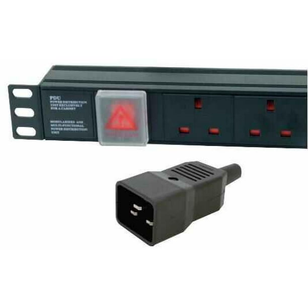LMS DATA - 1U 6 Way 13A Mains Sockets to IEC C20 Plug Horizontal PDU - Walmart.ca