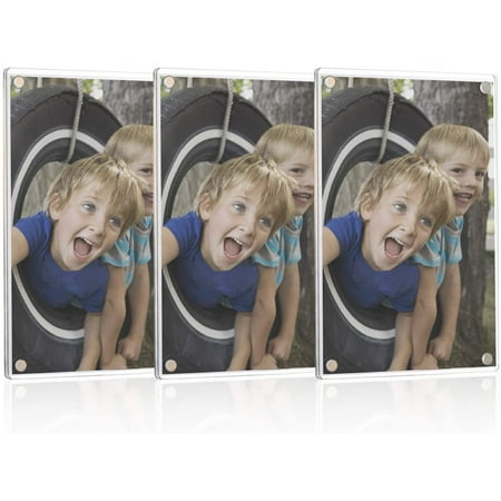 5x7 Inch Acrylic Fridge Magnetic Photo Frame 3 Pack Refrigerator Magnet ...