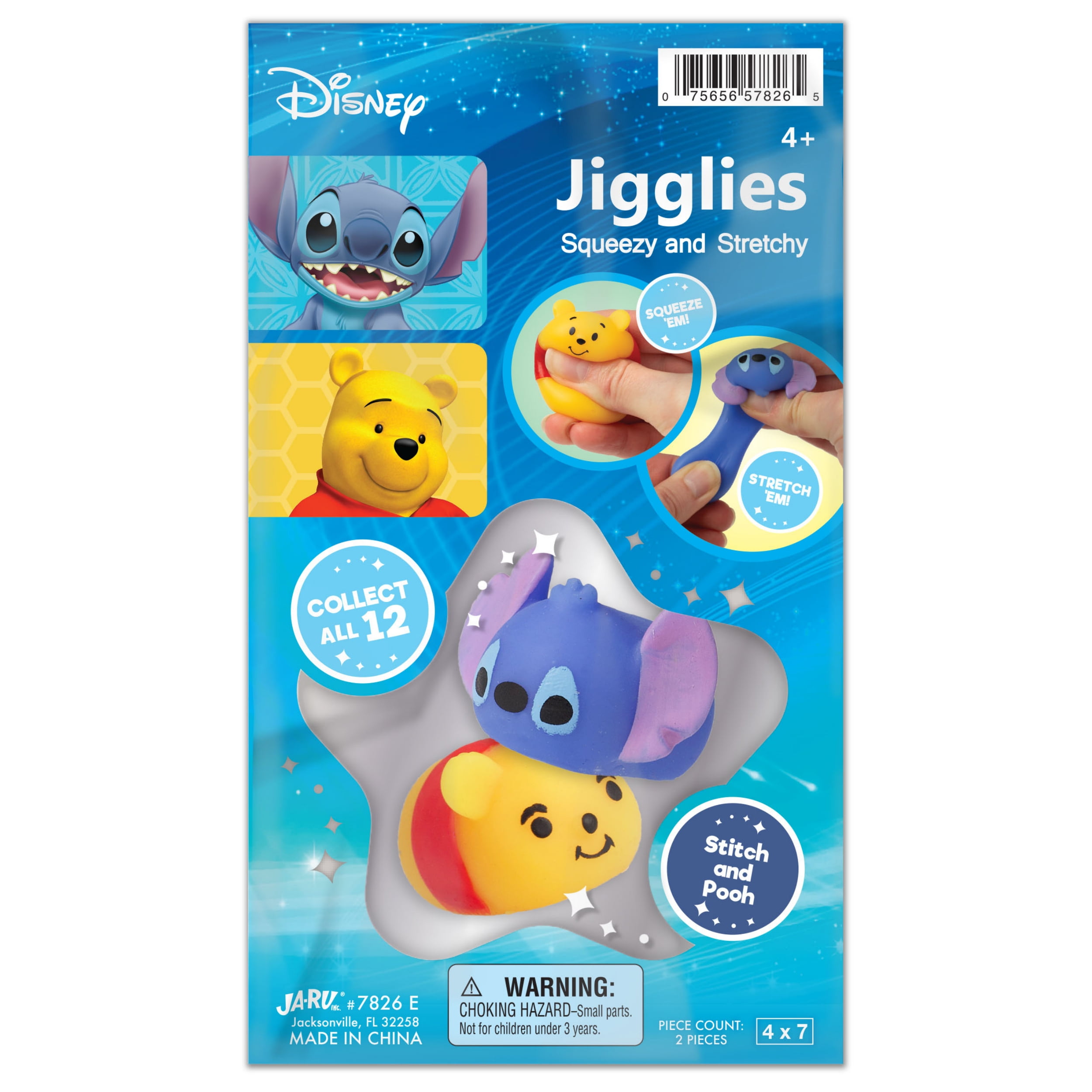 Ja-Ru Disney Winnie the Pooh and Stitch Jiggly Pals 2 Pack - Stretchy ...