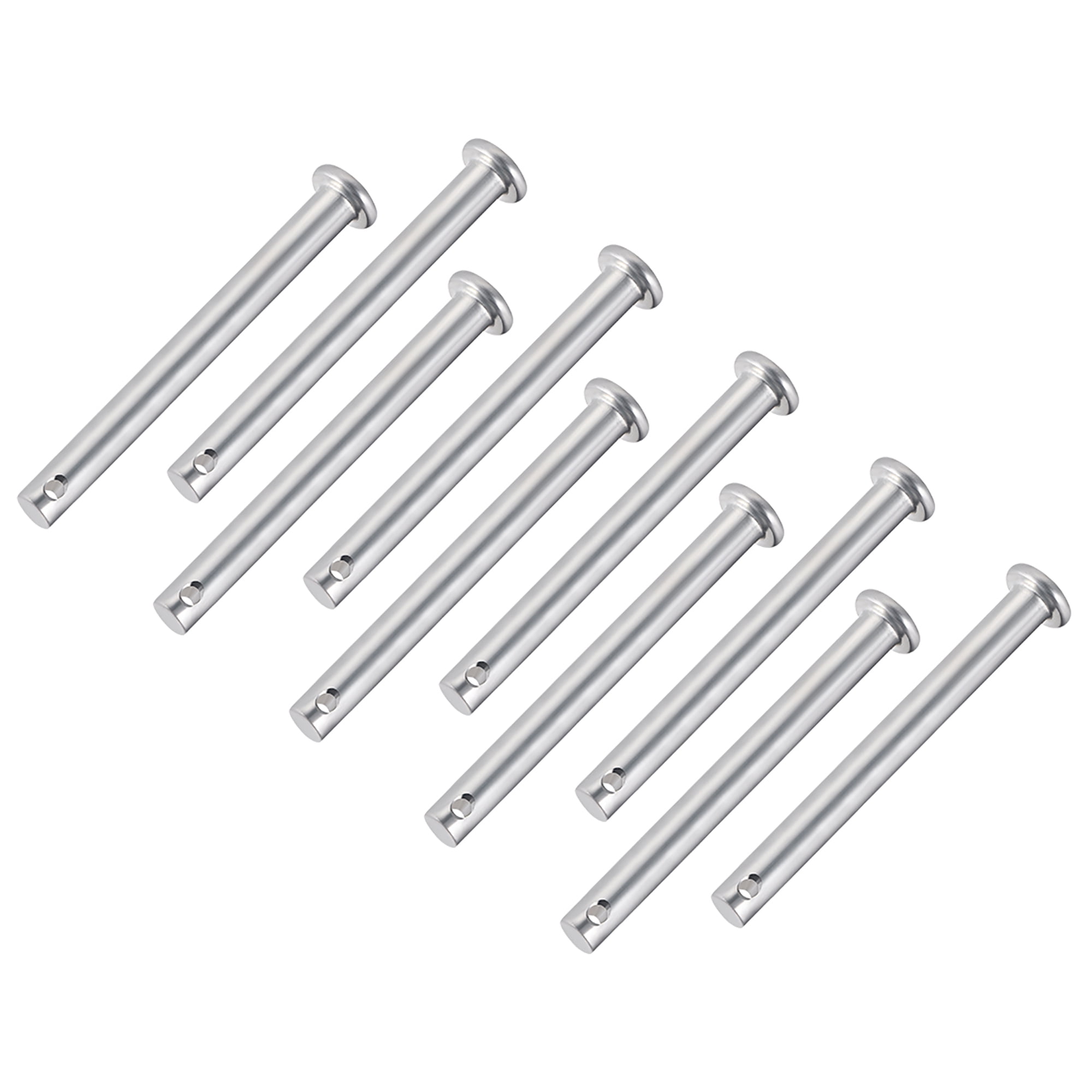 Single Hole Clevis Pins,6mm x 60mm Flat Head Zinc-Plating Steel 10Pcs ...