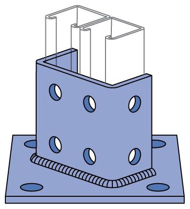 Unistrut P2073A HG, Channel Post Base, Post Base, 1 PC - Walmart.com