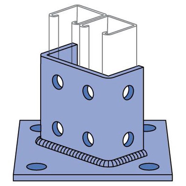 Unistrut P2073A HG, Channel Post Base, Post Base, 1 PC - Walmart.com