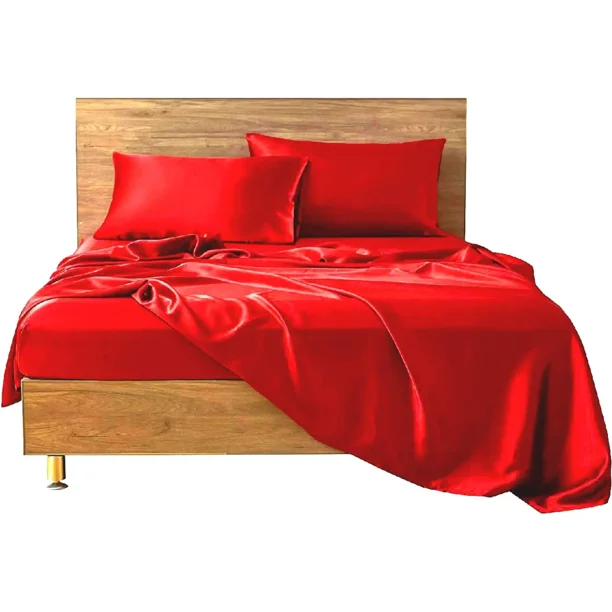 Cloud Fino 4 Pc Silk Satin Sheets Set|Silk Satin Fitted Sheet|Silk ...