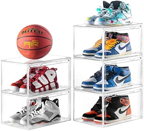 bafwm Acrylic Shoe Box Set of 5 Extra Large Shoe Boxes Clear Plastic ...