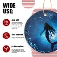 Mermaid Swimming In The Dark Blue Sea - Christmas Ornament Xmas ...