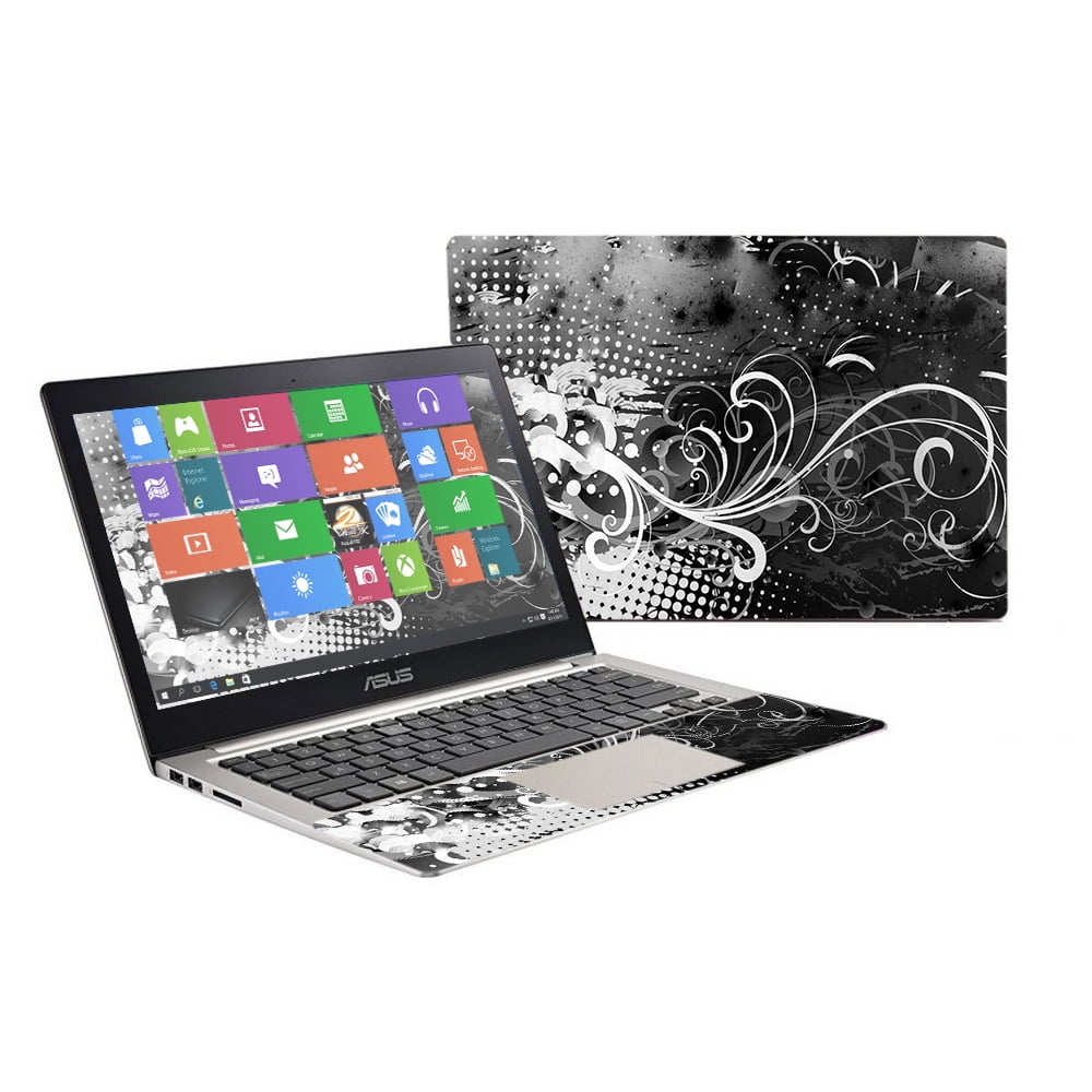 Skin Decal Wrap Compatible With Asus Zenbook 13.3" Sticker Design Black ...