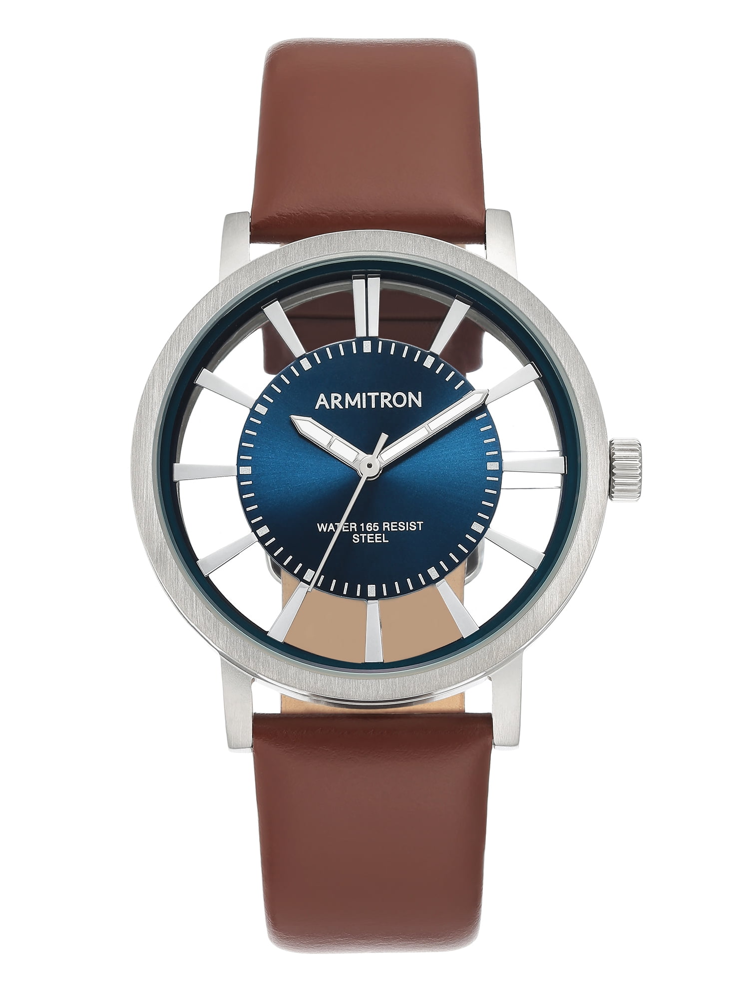 Armitron Men's Brown Leather Analog Watch - Walmart.com
