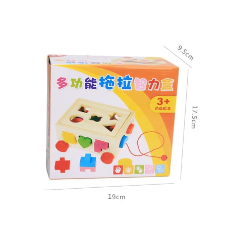 Kids Shape Sorter Toy Wooden Pull Along Basswood Kinder-Garden Basswood ...