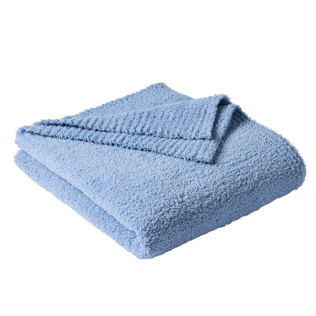 Better Homes & Gardens Jeté Couverture, tricot douillet, bleu argent ...