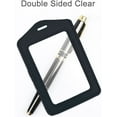 Pack of 2 Genuine Leather ID Badge Holders, Vertical ID Card Holders ...