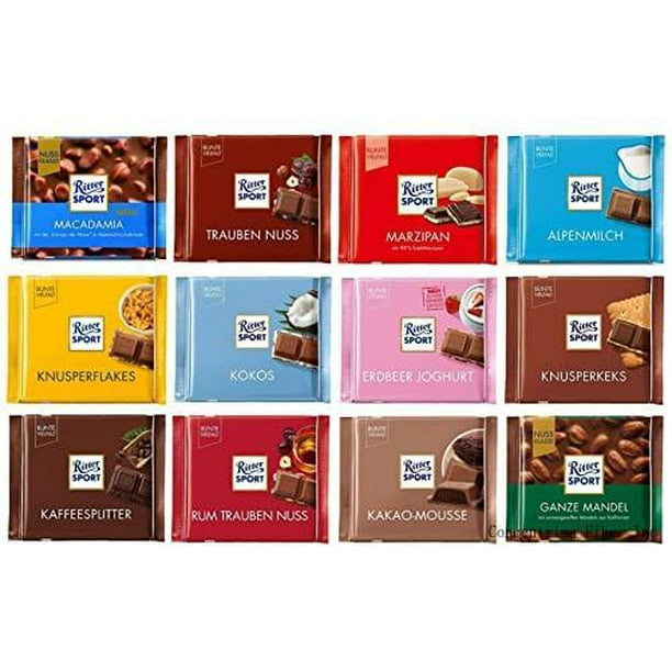 Ritter Sport Assorted Chocolates Randomly Selected Variety Pack, 100G ...