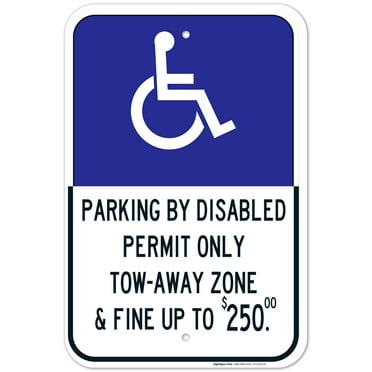 Florida Handicap Parking Sign, Parking by Disabled Permit Only, 12x18 ...