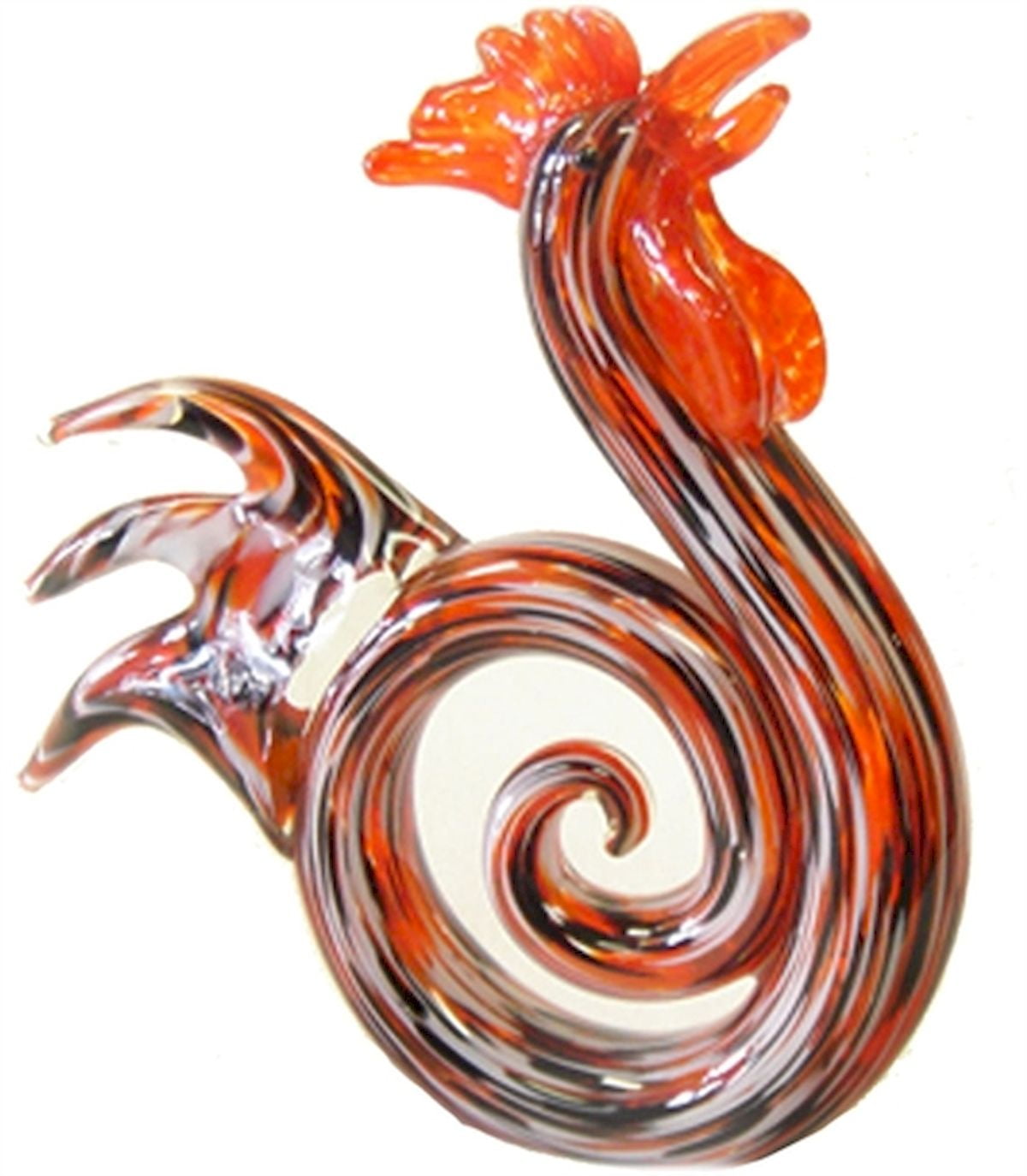 Red Cream And Black Swirl Glass Rooster Figurine - Walmart.com