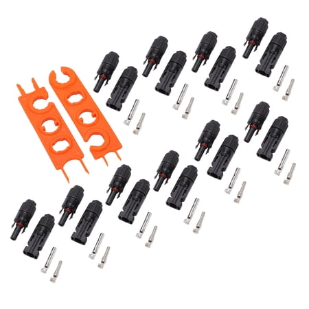 Solar Connector Kit, Self Locking Design 1000V PV Connector 10 Sets For ...