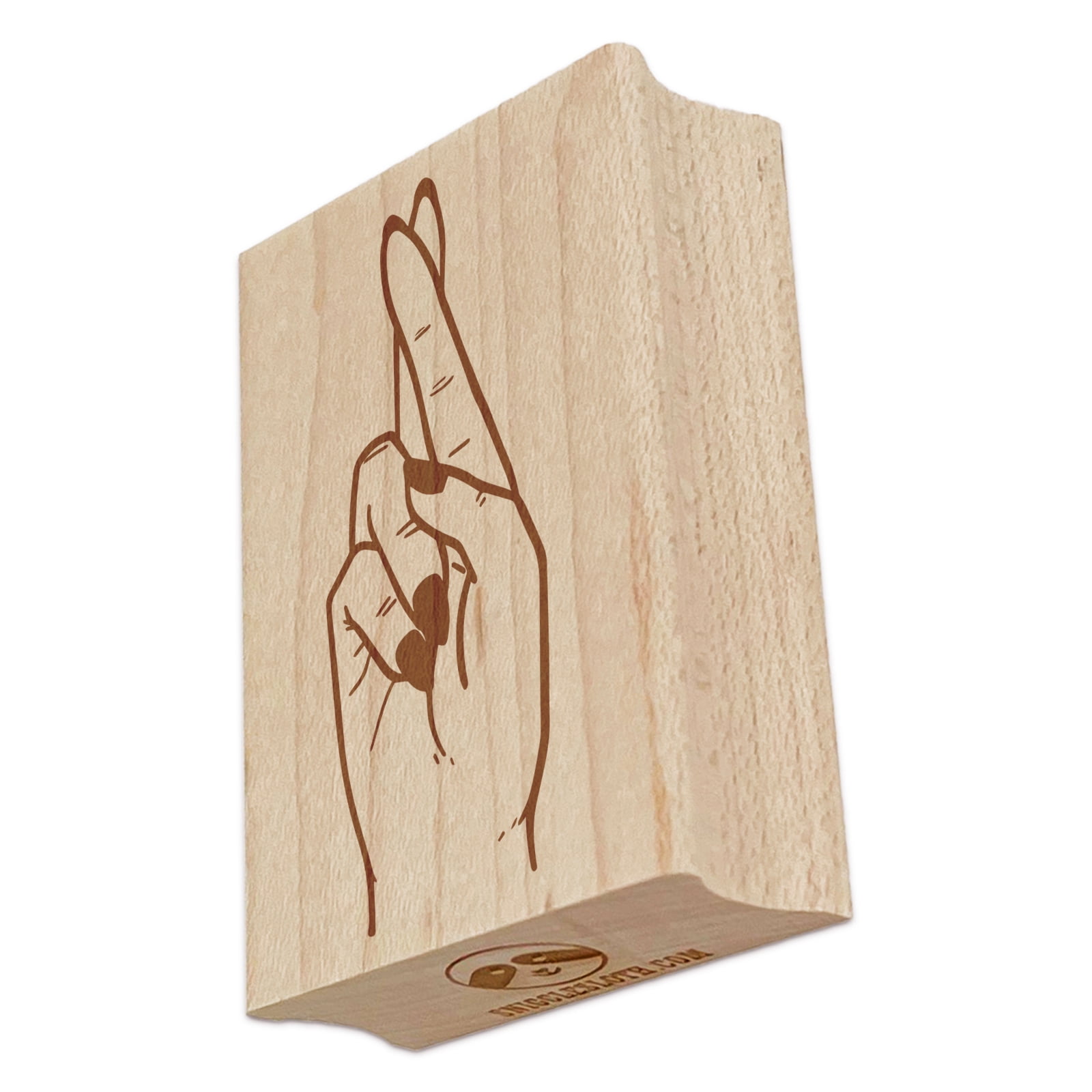 Crossed Fingers Hand Rectangle Rubber Stamp Stamping Scrapbooking ...