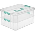 Transparent 2 Layer Stack & Carry Box, Plastic Bin with Latching Lid ...