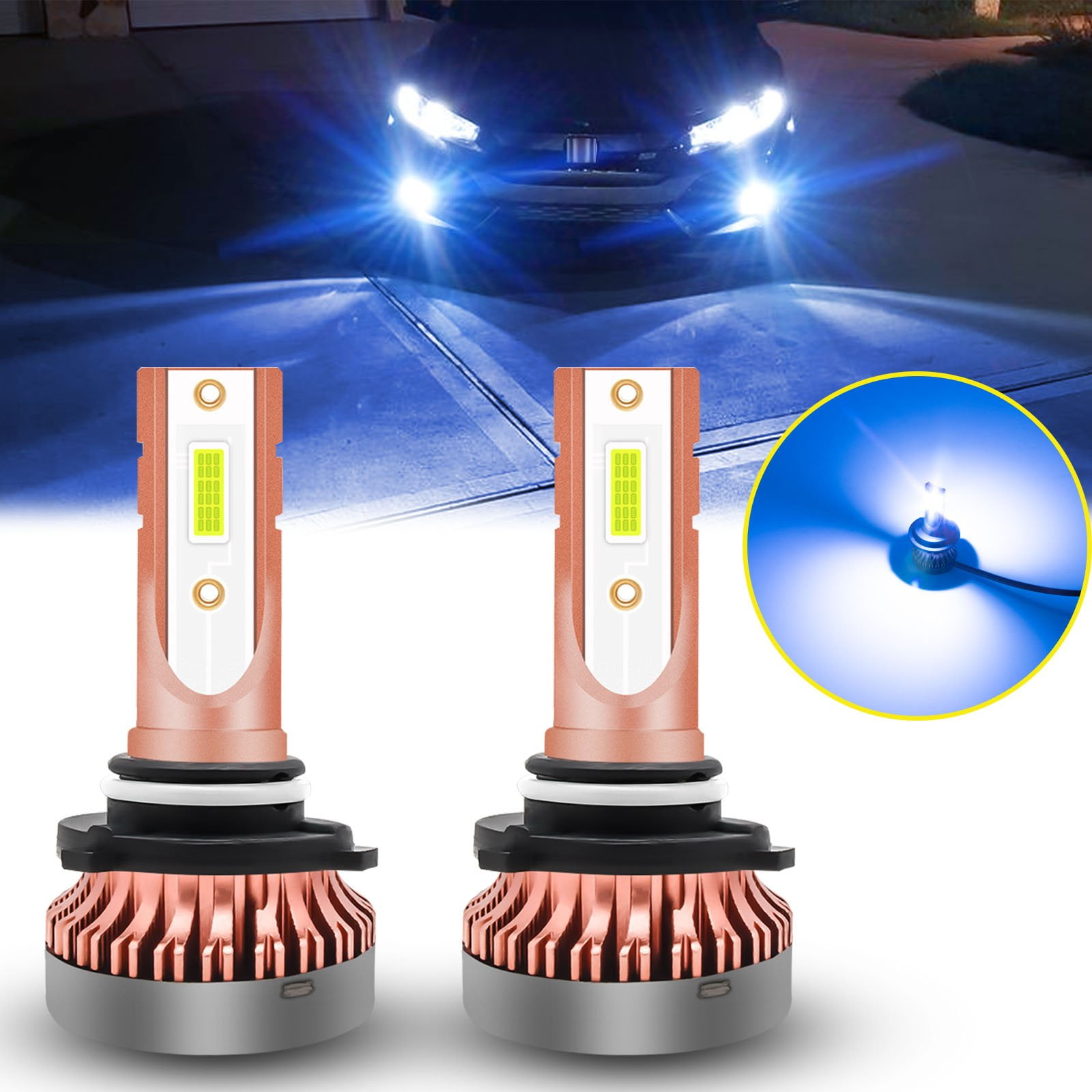 Xotic Tech H10 LED Fog Light Bulb 8000K Ice Blue, 9145 9140 COB Chip ...