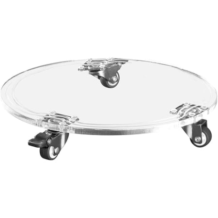 Plant Stand on Wheels, Acrylic Mobile Planter Tray, Round Wheeled Pot ...