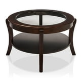 Furniture of America Bello Glass Top Coffee Table, Espresso - Walmart.com
