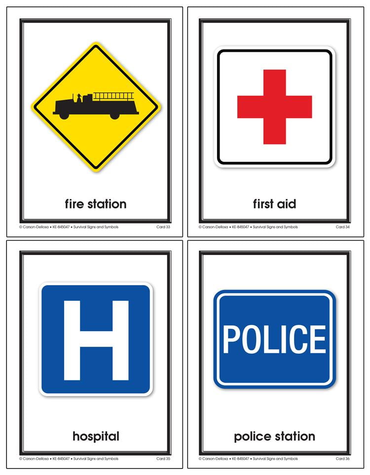 Survival Signs and Symbols Learning Cards - Walmart.com - Walmart.com