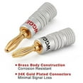WGGE WG-009 Banana Plugs Audio Jack Connector, 24k Gold Dual Screw Lock ...