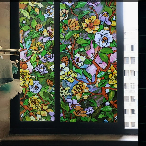 HAORUN 3D Stained Static Cling Window Films Frosted Glass Sticker ...