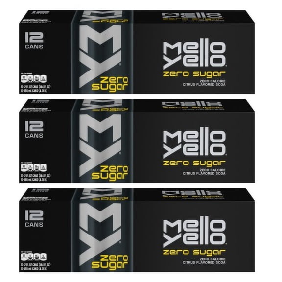 Mello Yello Diet Zero Sugar Citrus Soda Pop, 12 fl oz, 12 Pack Cans ...