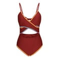 dazeni One Piece Swimsuit for Women Color Block Tummy Control Bikini ...