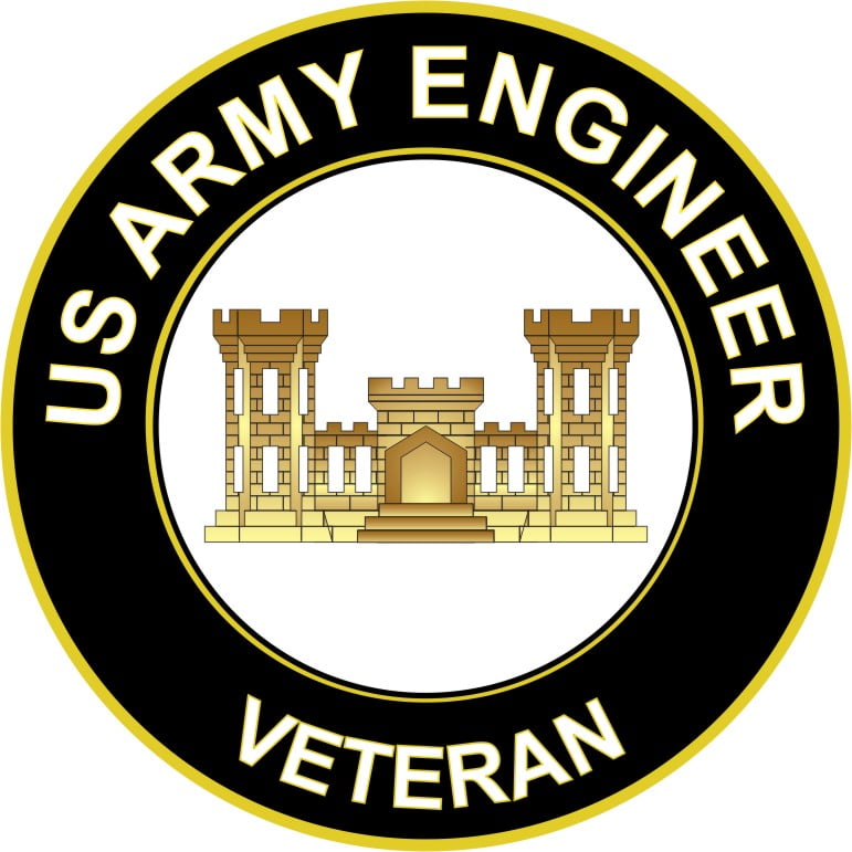 3.8 Inch U.S. Army Veteran Army Engineer Sticker Decal - Walmart.com