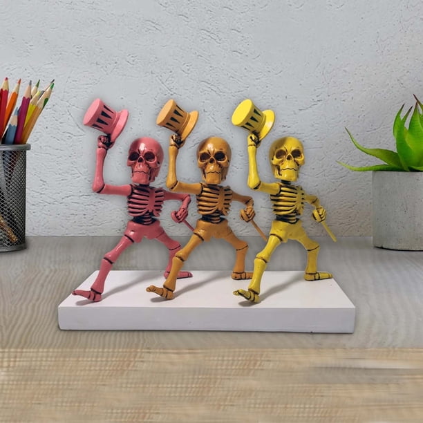 SMihono Sculpture Dancing Skeletons Pink,Orange,Yellow Dancing ...