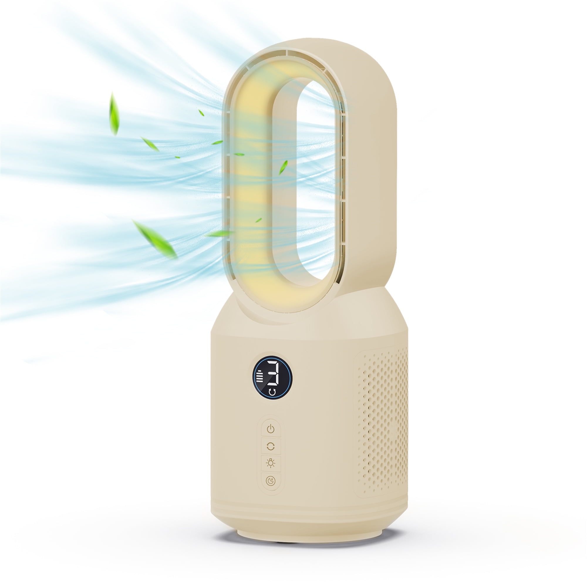 Bladeless Cooling Fan Portable Desk Fan 53°Oscillating Small Personal ...