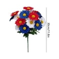 Artificial Flower Bouquet 7 Heads 21 Flowers, Red White Blue Plastic ...